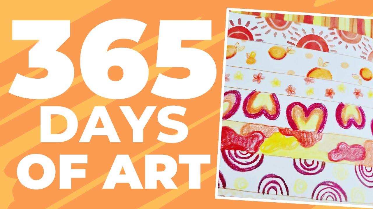 Creating patterns using warm colors | 365 Days of Art | Time lapse ...