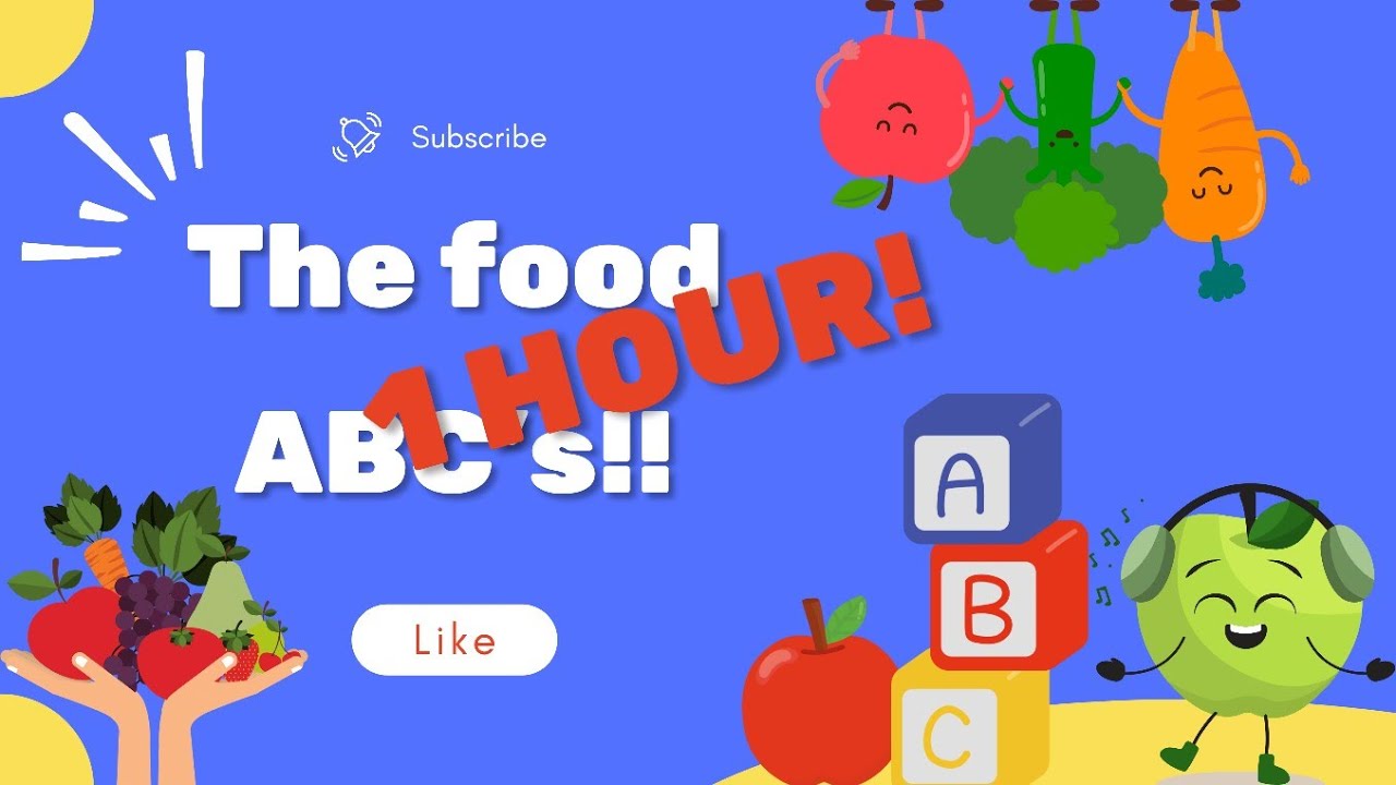 1 HOUR!! ABCs of Food Song for Kids! | Learn with Dancing Fruits ...