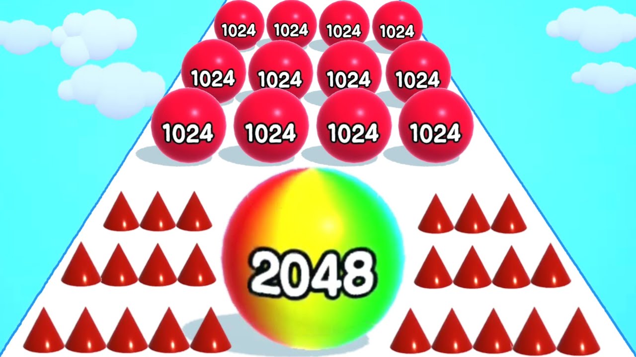 NEW UPDATE BALL RUN 2048: Merge Number - Reach 4096-8192-16a-32a-64a ...