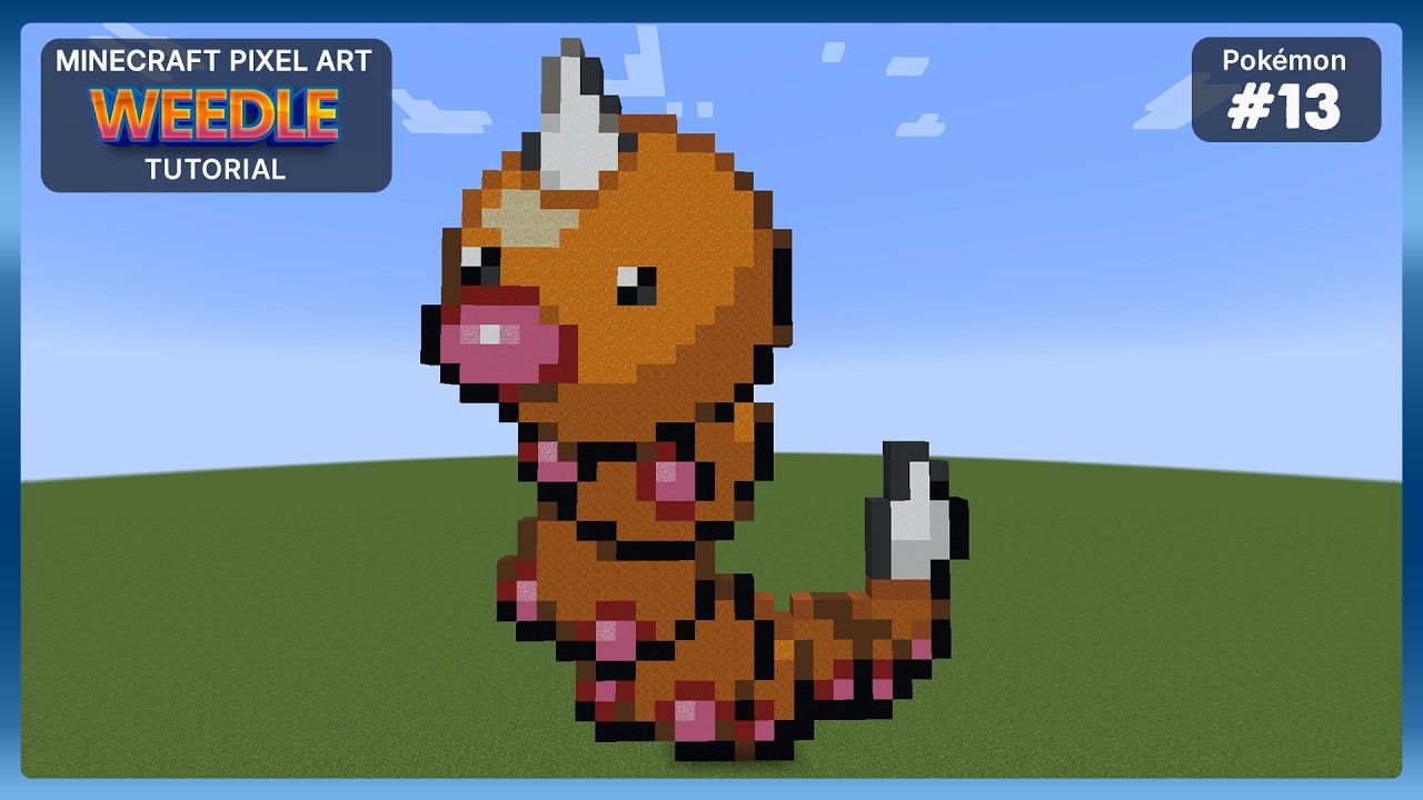 Minecraft Pixel Art Tutorial - Weedle [Pokemon #13] - YouTube