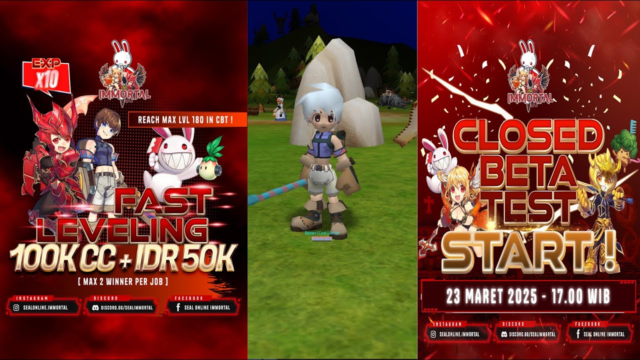 🔴 LIVE SEAL IMMORTAL : MAX KAN LEVEL NYA RAIH HADIAH NYA #CBT DAY 1 ...