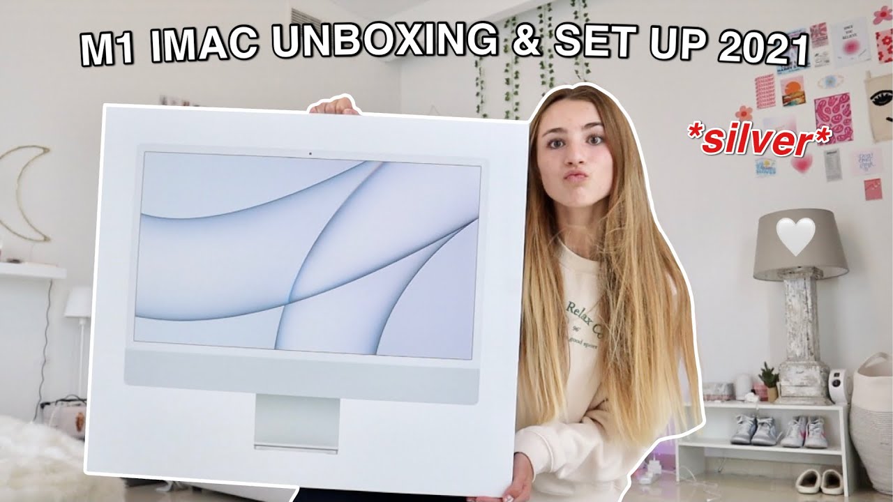 M1 IMAC UNBOXING & SET UP 2021 *silver new imac review* - YouTube