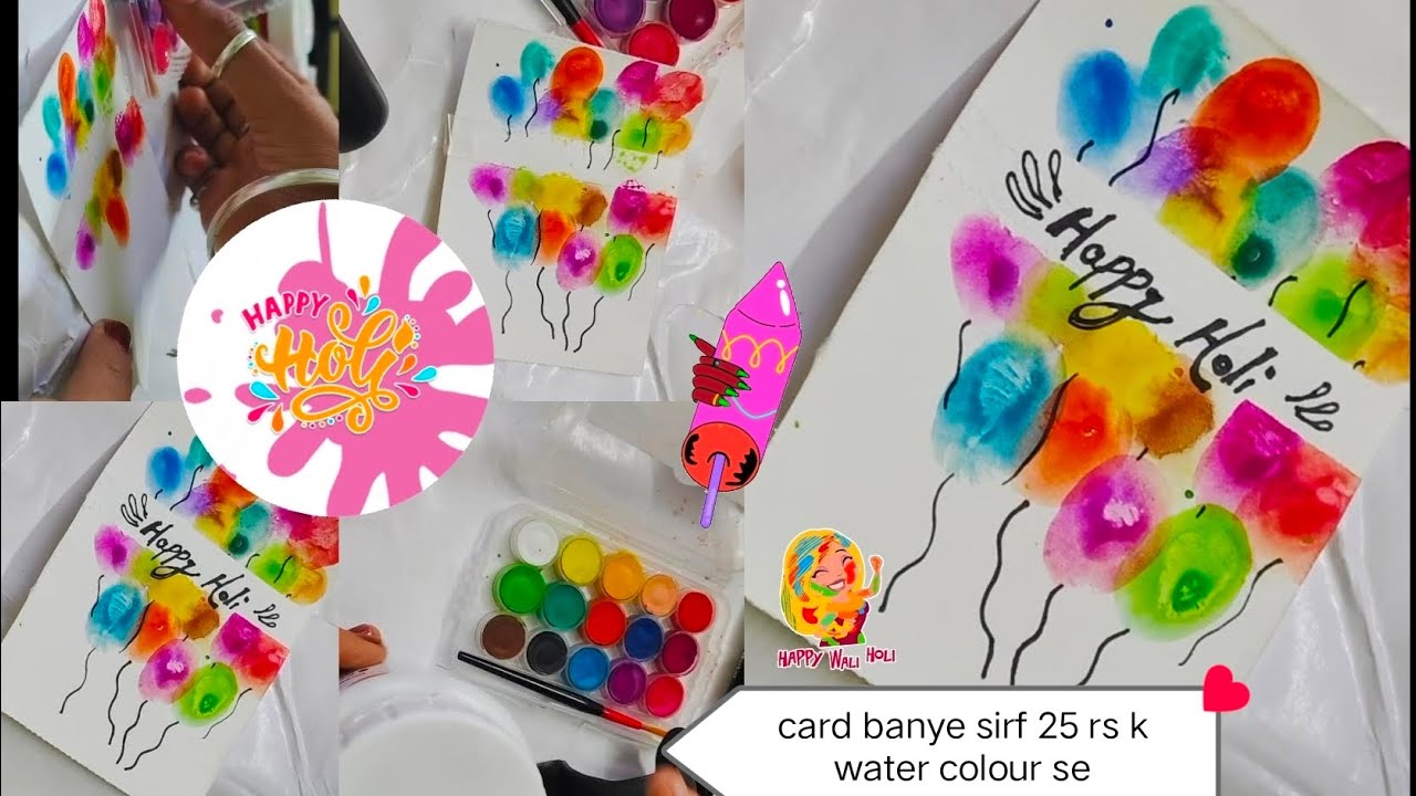 holi card ideas/Holi decoration ideas/Holi creativity ideas/Holi cards ...