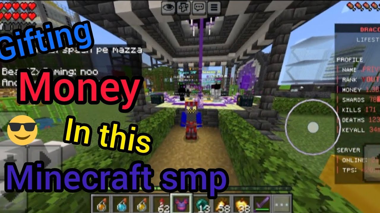 Gifting players money in this Minecraft Smp💗 ||#minecraft #mojang - YouTube