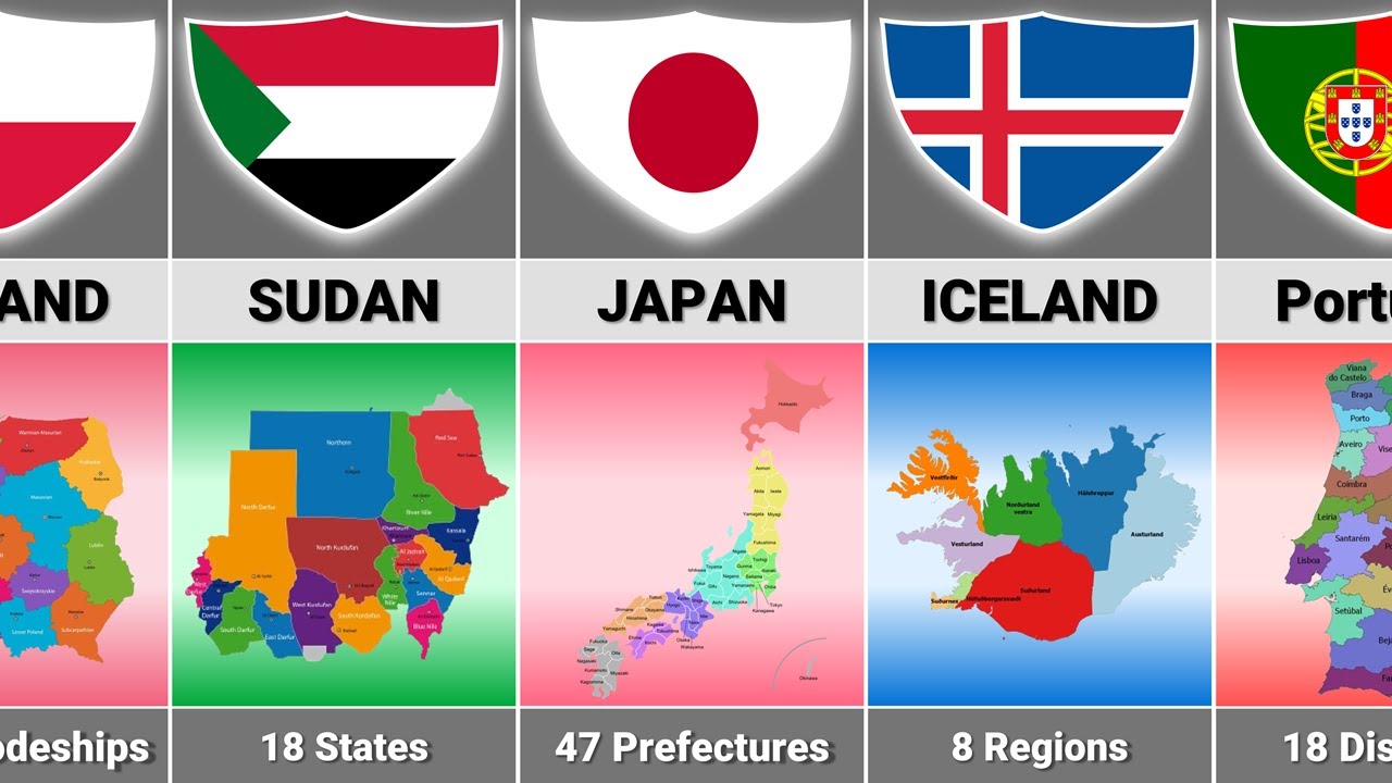 How Many Number Of Regions, States Or Provinces From Different ...
