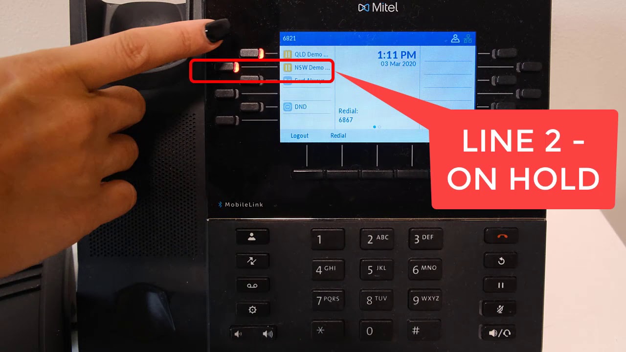 Mitel 6930 Handset - Line 2 - Multiple Line keys - YouTube