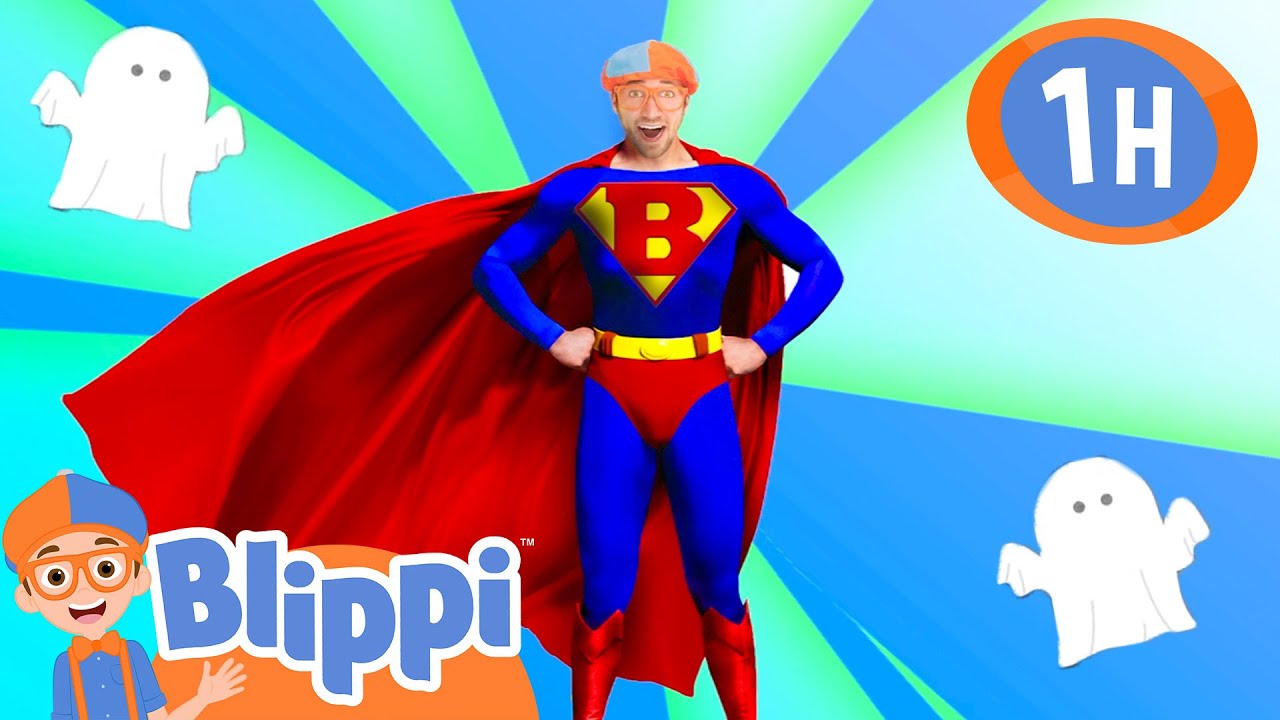 Blippi Halloween Dress up SUPER HERO | Blippi Halloween Cartoons ...
