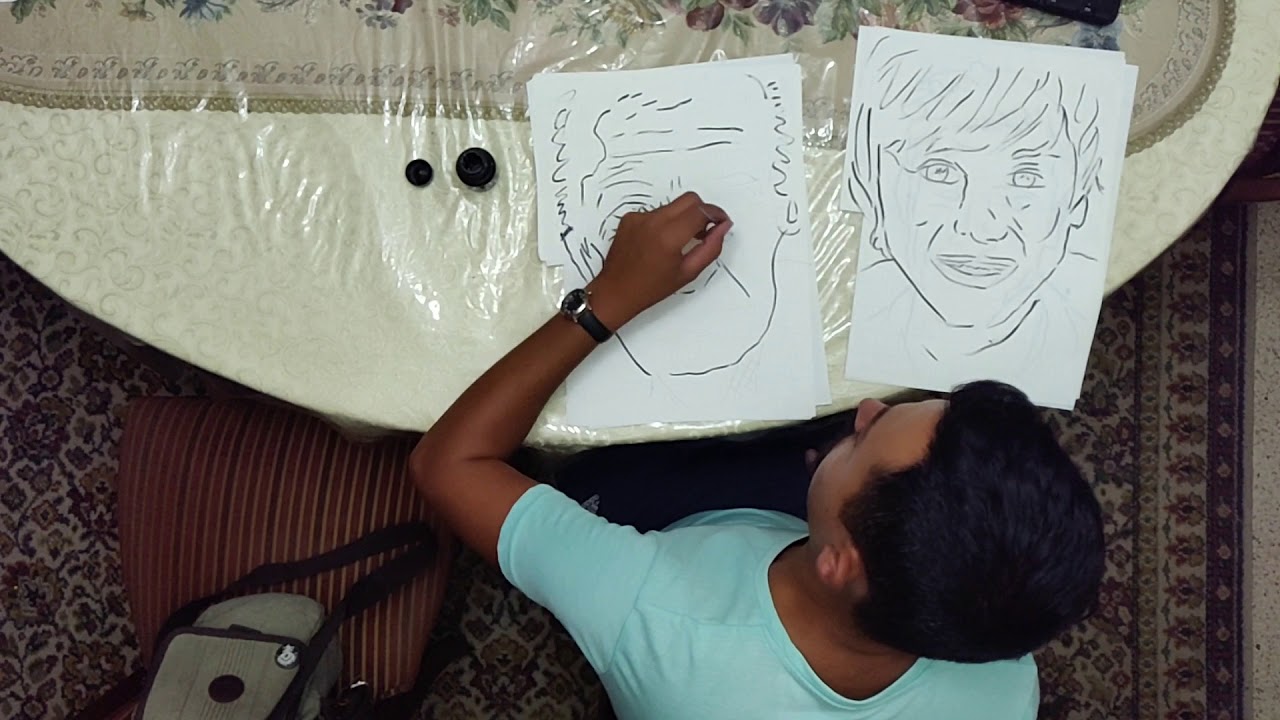 Speed drawing faces - YouTube