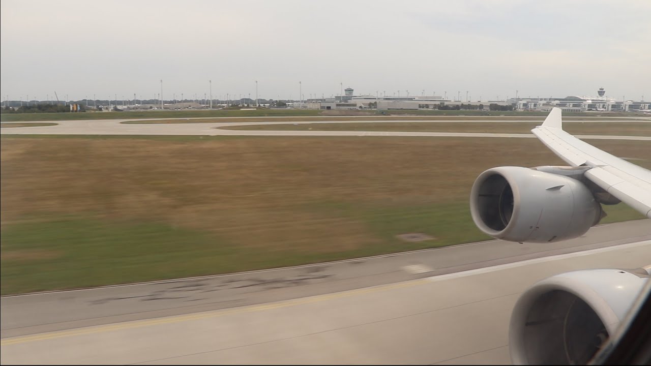 Onboard Lufthansa A340-642 Take-Off at Munich Airport - YouTube