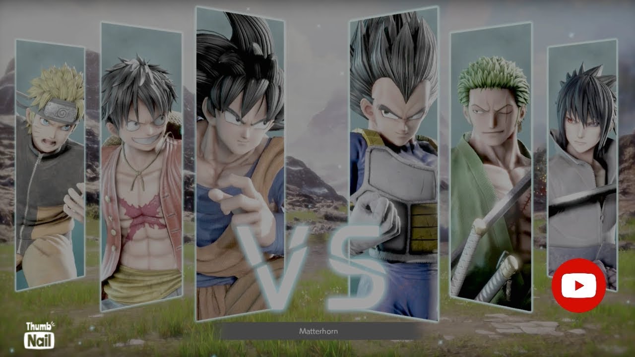 JUMP FORCE-Main Characters Vs Side Characters Fight - YouTube