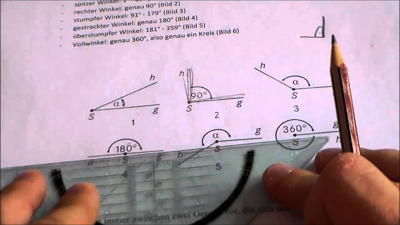 Arten von Winkeln (Grundlagen - Gradzahlen und deren Bezeichnung) - YouTube