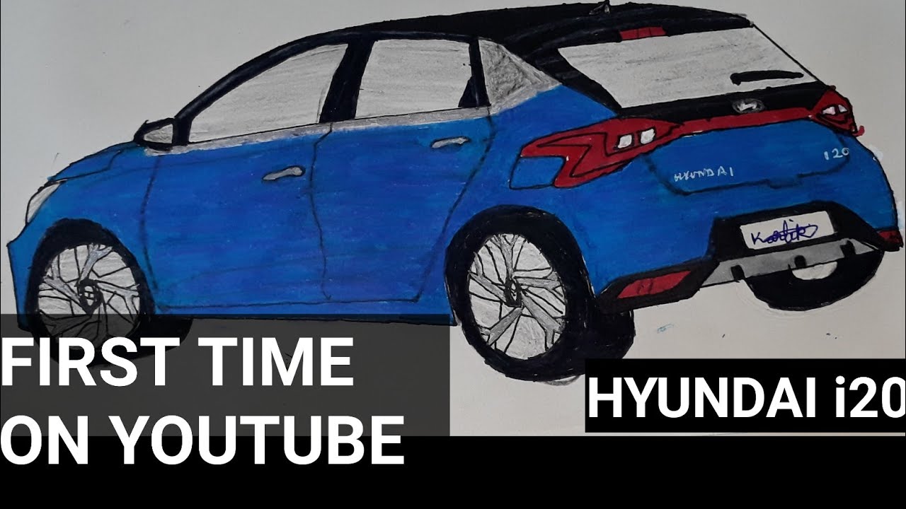 HOW TO DRAW HYUNDAI i20 2020 | AGAIN FIRST TIME ON YOUTUBE | ARKT - YouTube