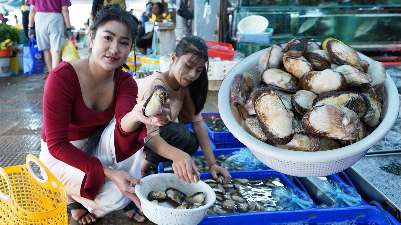 Market show, Have you ever cook clam shells before? / Yummy grilled ...
