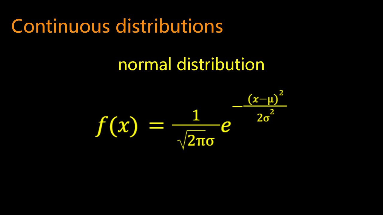 normal distribution | continuous distribution - YouTube