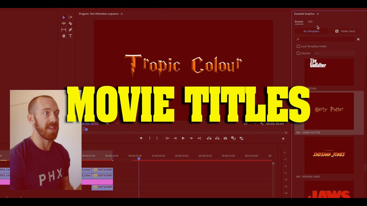 Create Classic Movie Titles! Editing Tutorial (adobe premiere) - YouTube