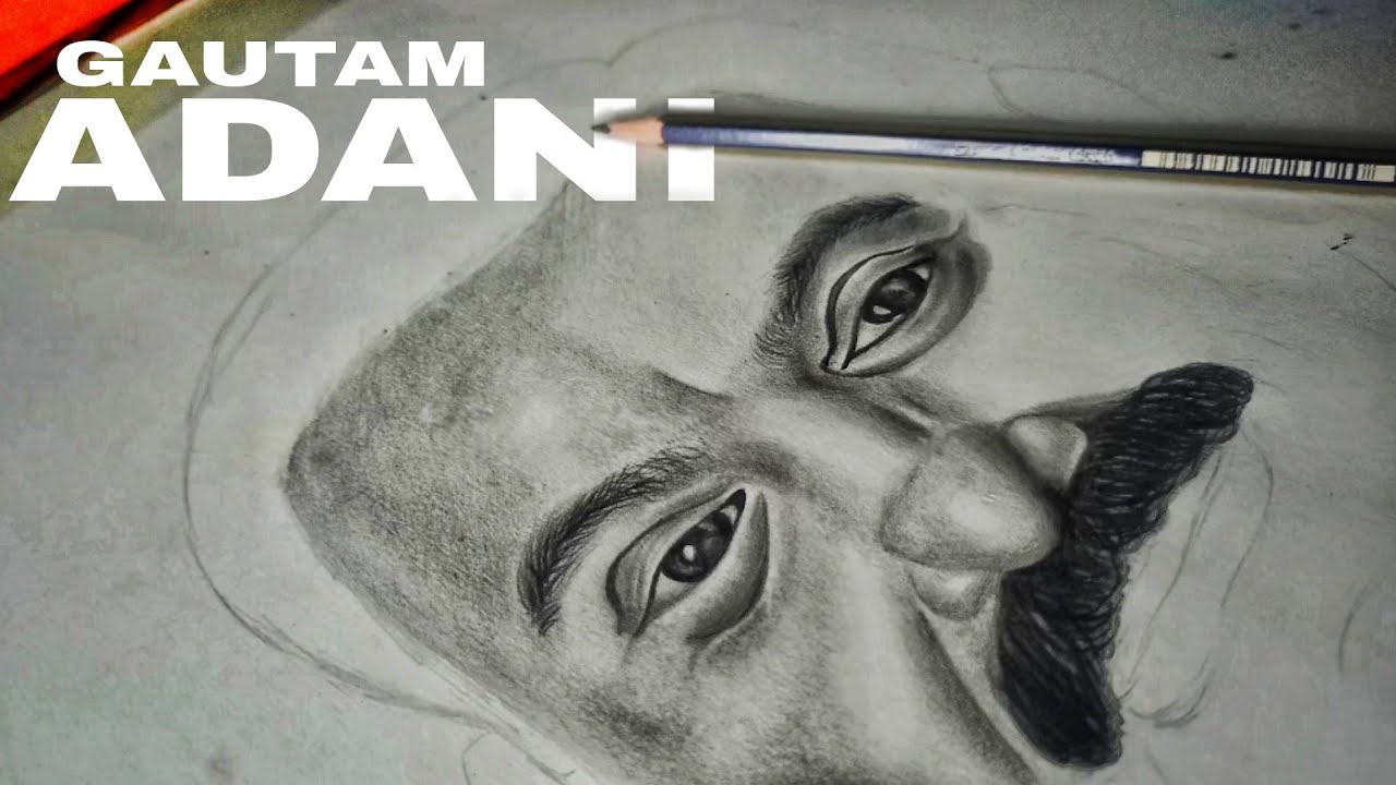 Drawing Gautam Adani (part 4) - YouTube