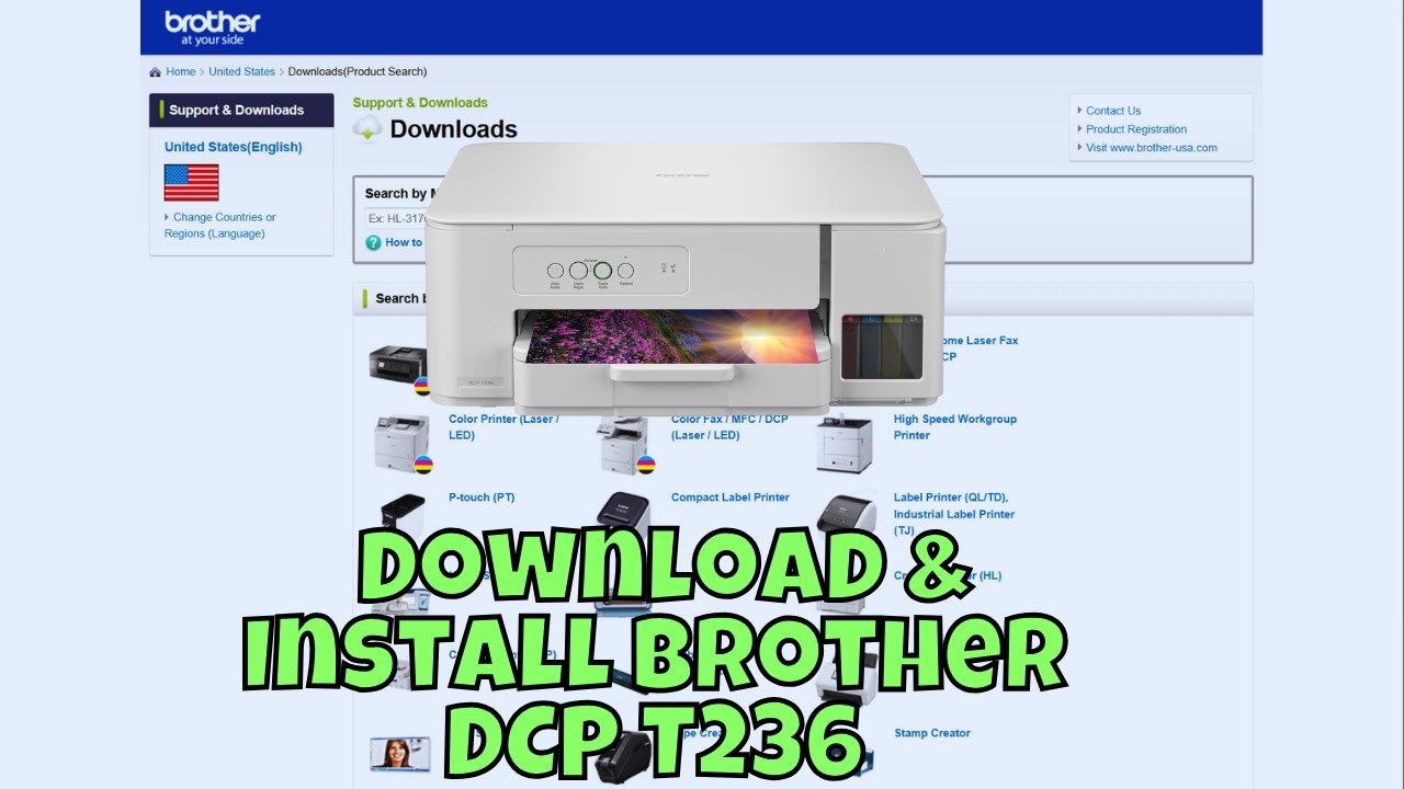 How To Setup Brother DCP T236 Printer Driver in Windows || Printer ...