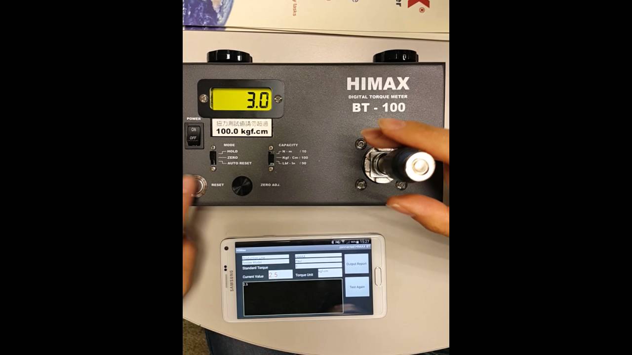 HIMAX Bluetooth Torque Meter BT-100 Testing - YouTube