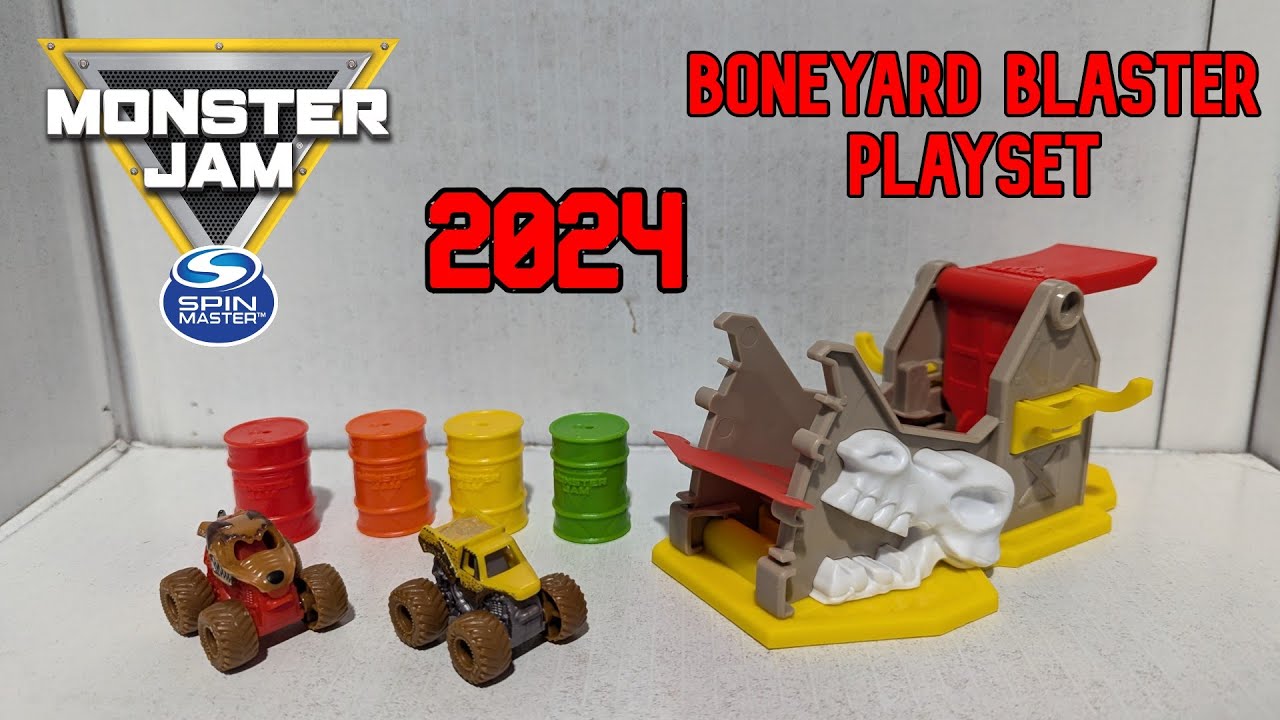 2024 Spin Master Monster Jam Mini Jams Boneyard Blaster Playset ...