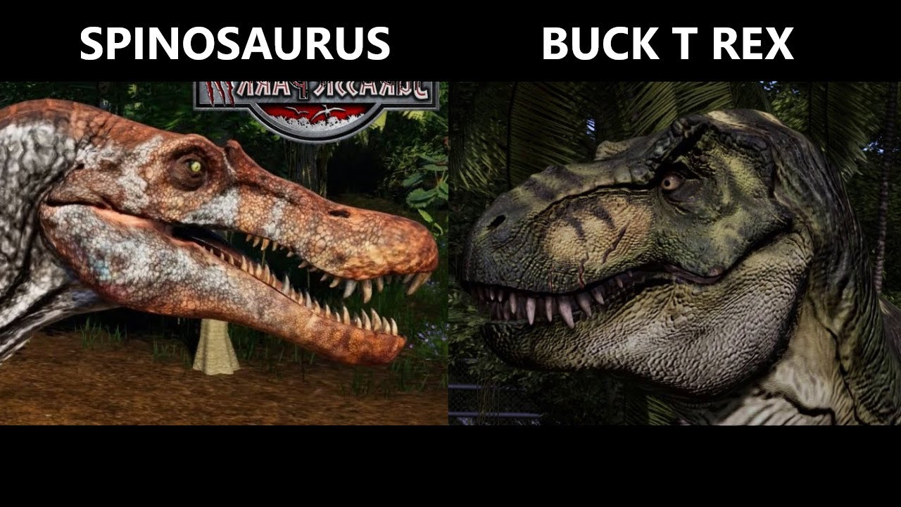 JP3 Spinosaurus vs JP2 T Rex Buck - YouTube