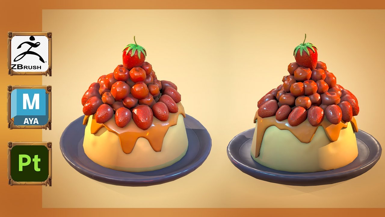 Stylized Dessert in Autodesk Maya 2024, Zbrush, and Substance Painter ...
