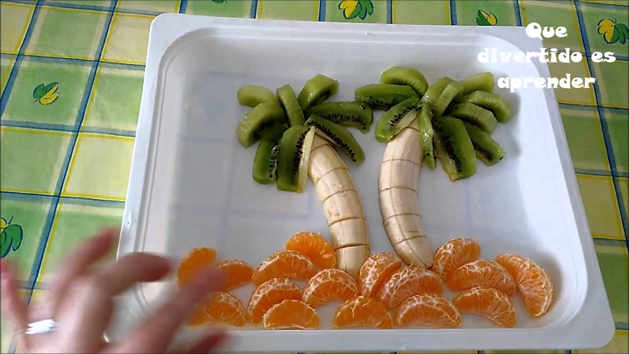 Postre de Palmera de frutas/cocina divertida/niños - YouTube