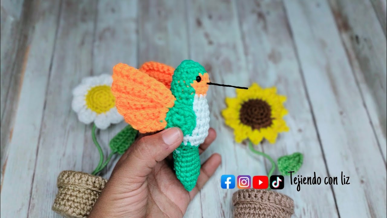 colibrí a crochet amigurumi paso a paso facil de tejer - YouTube