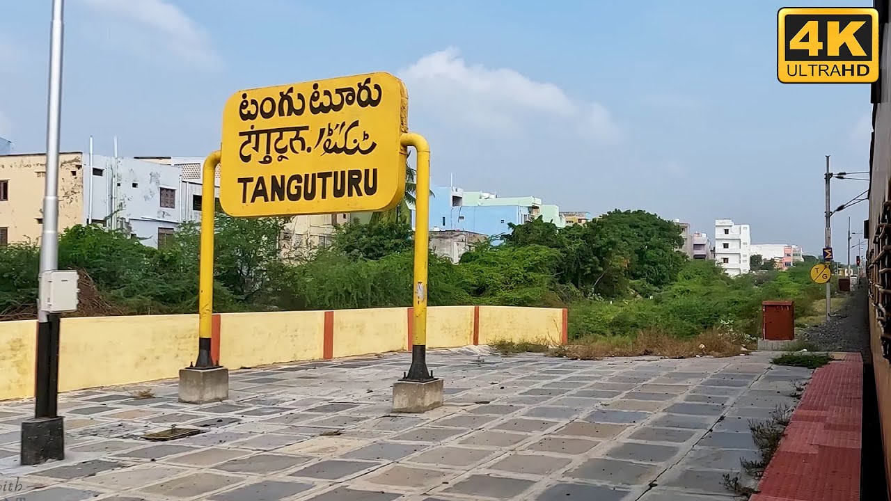 TNR, Tanguturu Railway Station From Train, Video in 4K Ultra HD onboard ...
