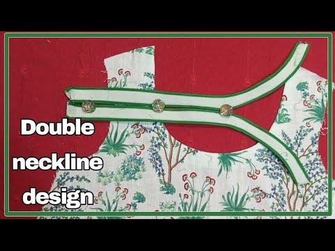 Make double neck design with piping in easy way full tutorial# ...