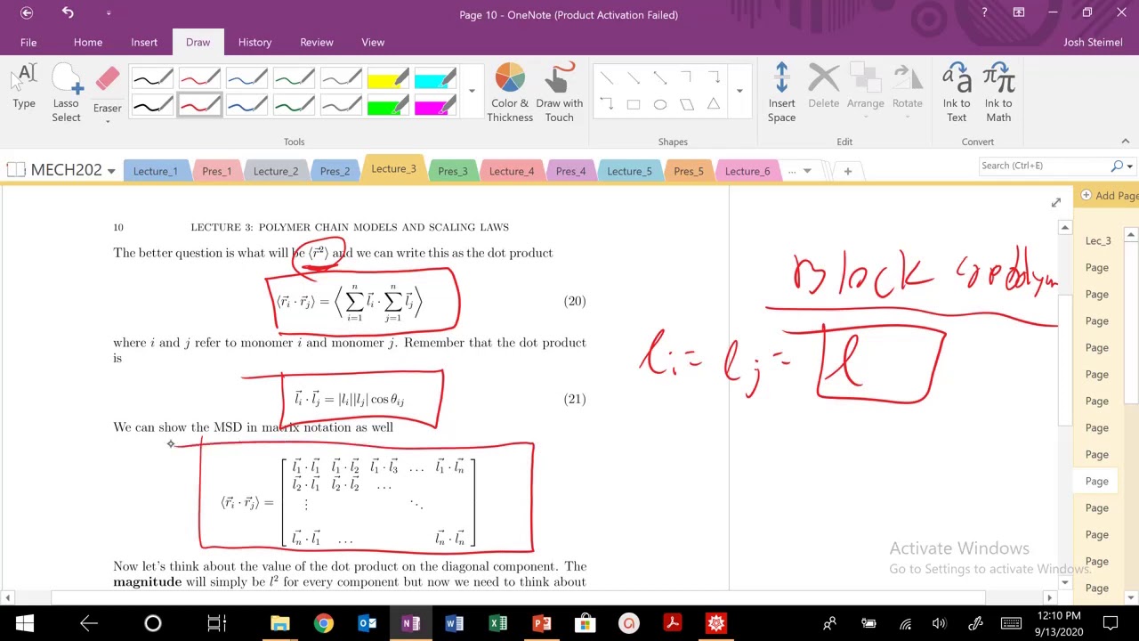 Lecture 3: Mathematician's Ideal Chain Derivation for Ideal Chain/FJC ...