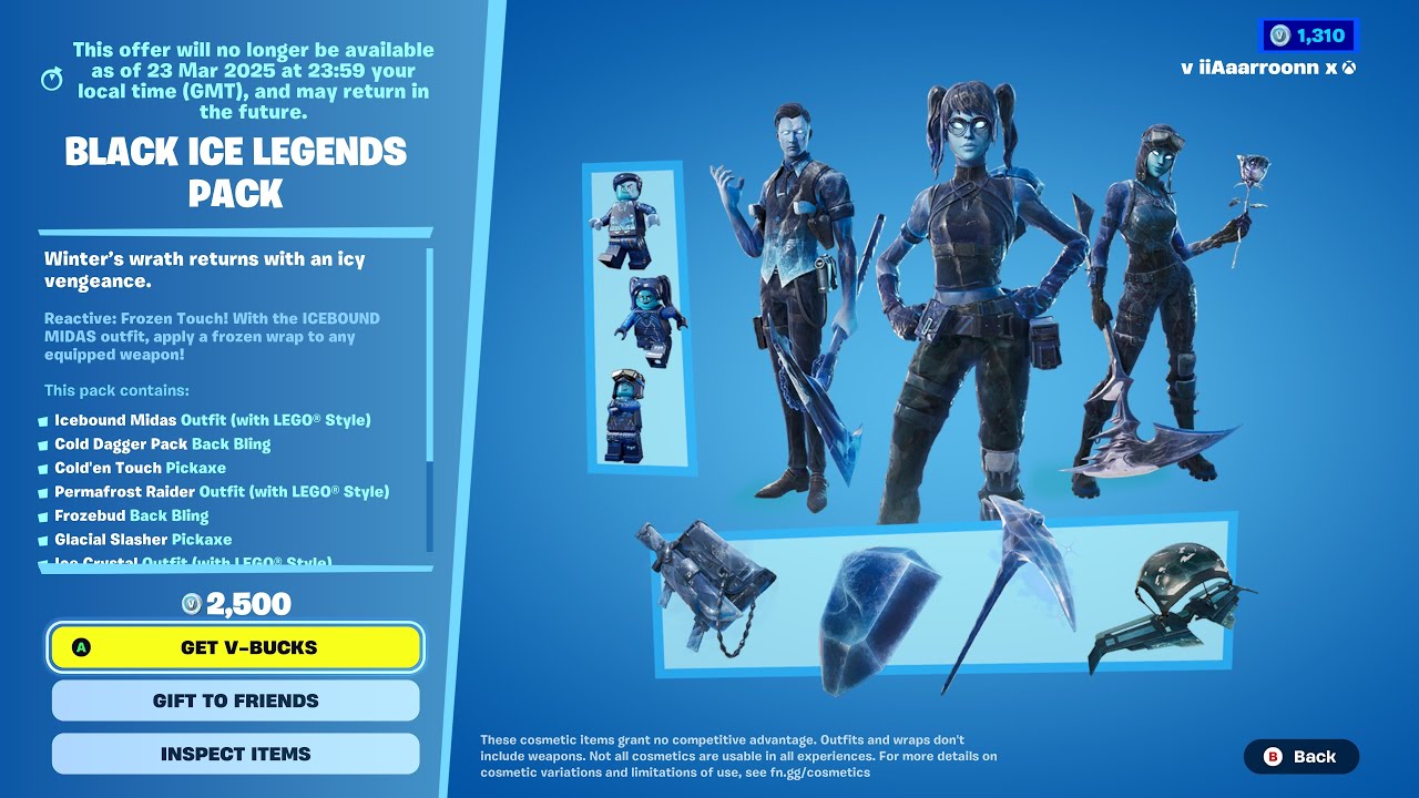 Fortnite - BLACK ICE LEGENDS PACK RETURNS !!! - YouTube