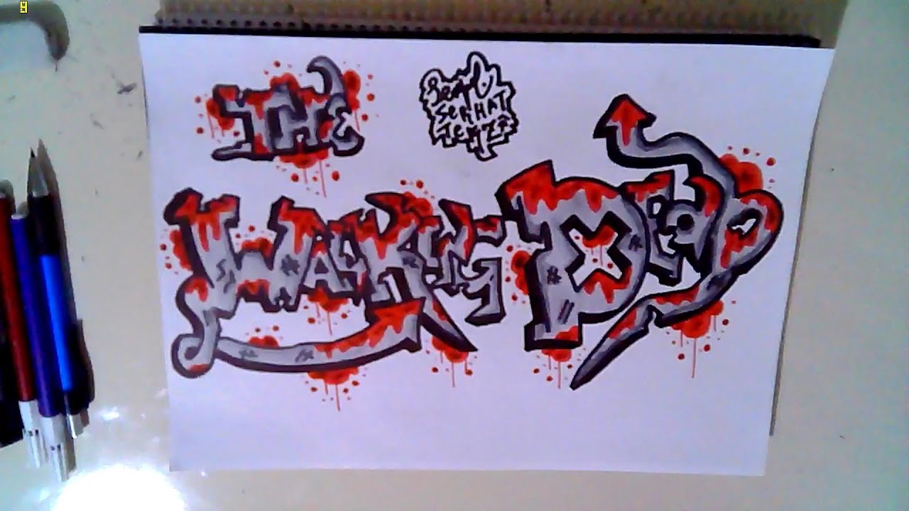 The Walking Dead Graffiti Speed Art - YouTube