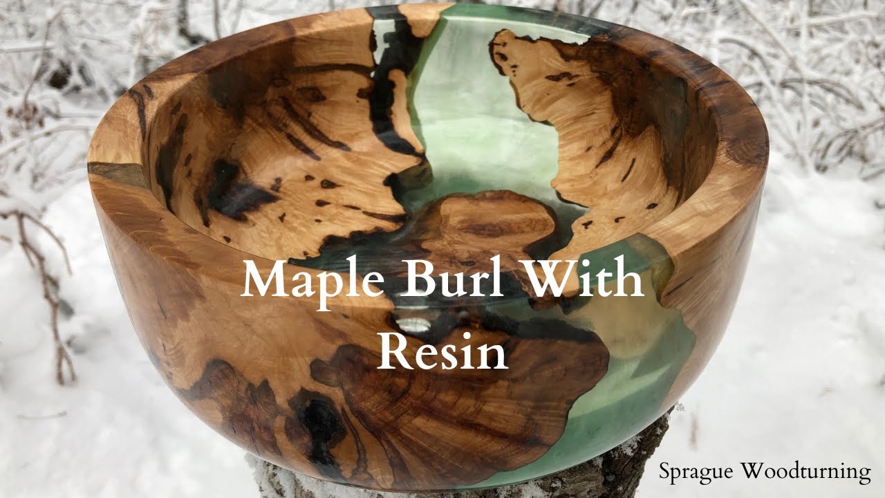 Woodturning - Maple Burl Pieces With Designer Epoxy - YouTube