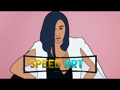 Cardi B Cartoon Character Speed Art!! - YouTube