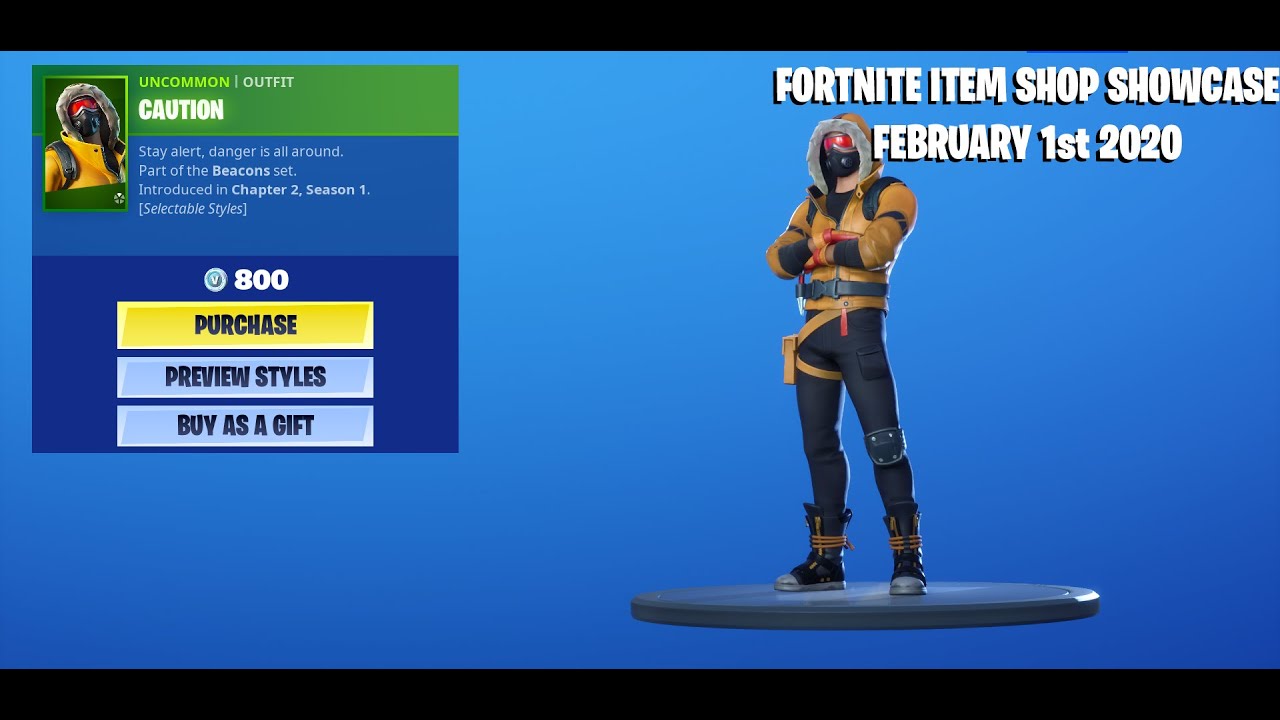 Fortnite Item Shop *NEW* CAUTION SKIN+DEADEYE IS BACK! [February 1st ...