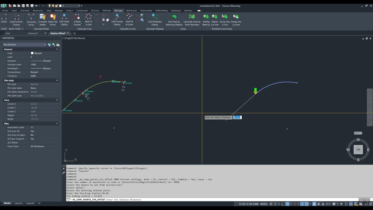 Compute Points By Station Offset Elevation Youtube