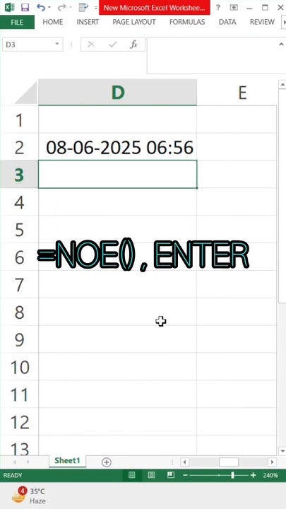 Now Function in Microsoft Excel .Current Date and Time (quickly) - YouTube