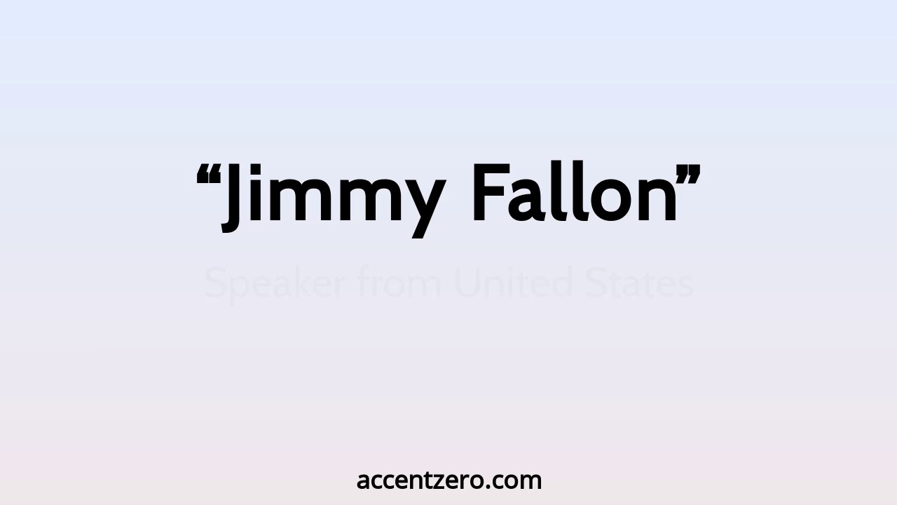 Pronounce "Jimmy Fallon" - Polish accent vs. native U.S. - YouTube