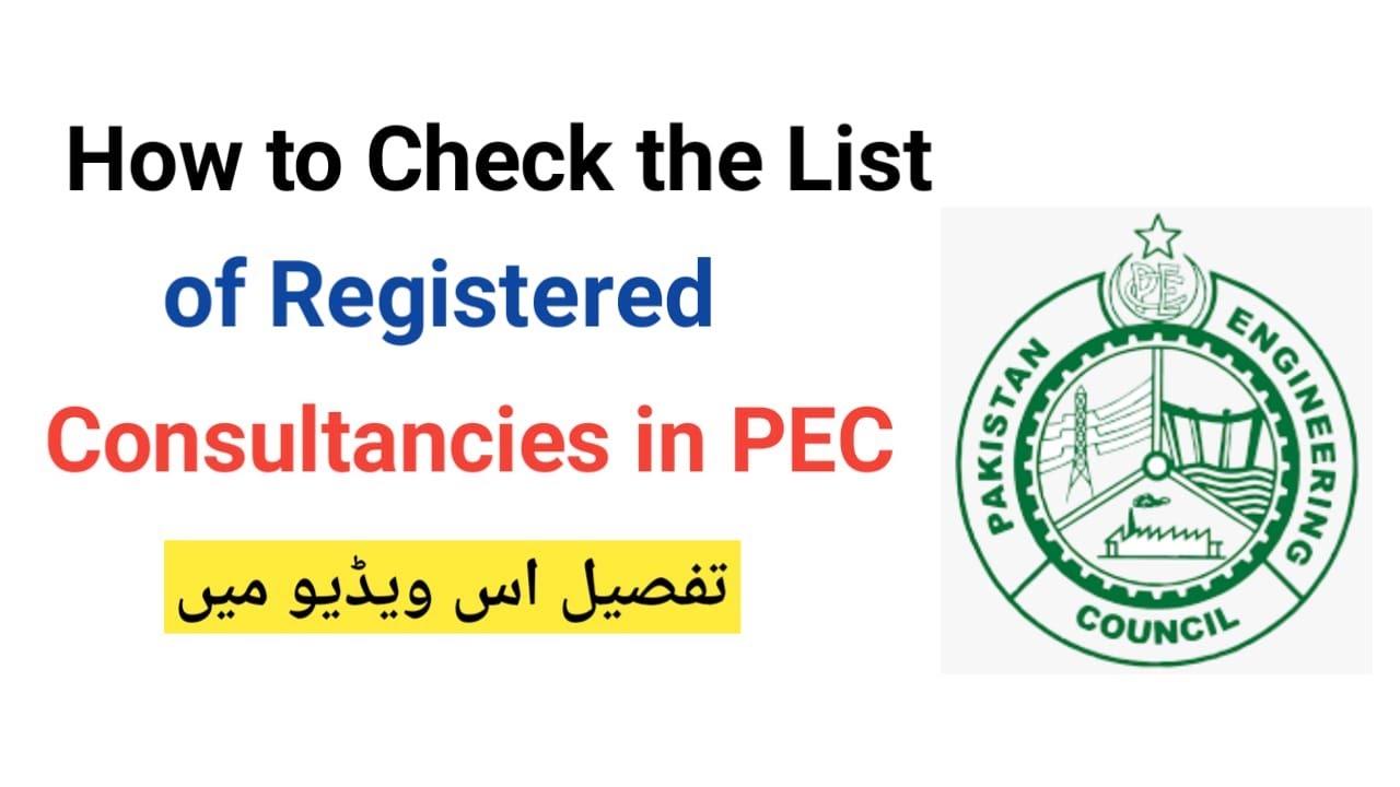 how to check the list of Registered Engineering Consultancies in PEC ...