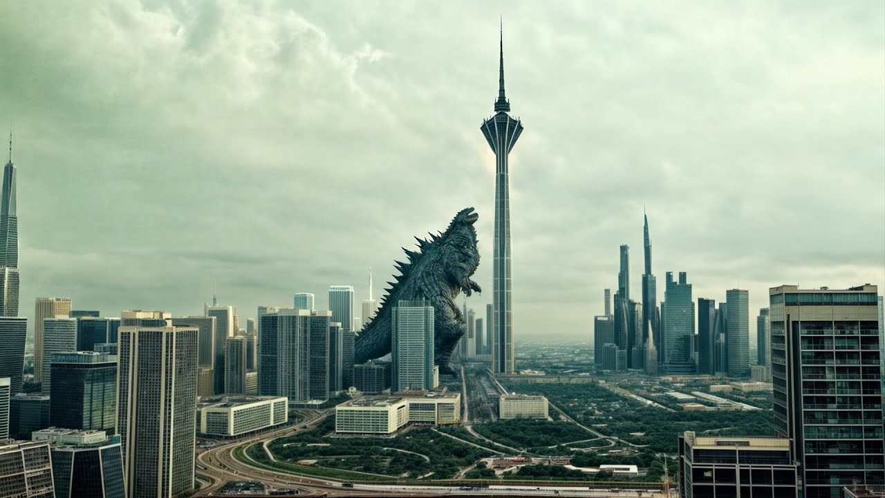 Godzilla Demolishes Tower - YouTube