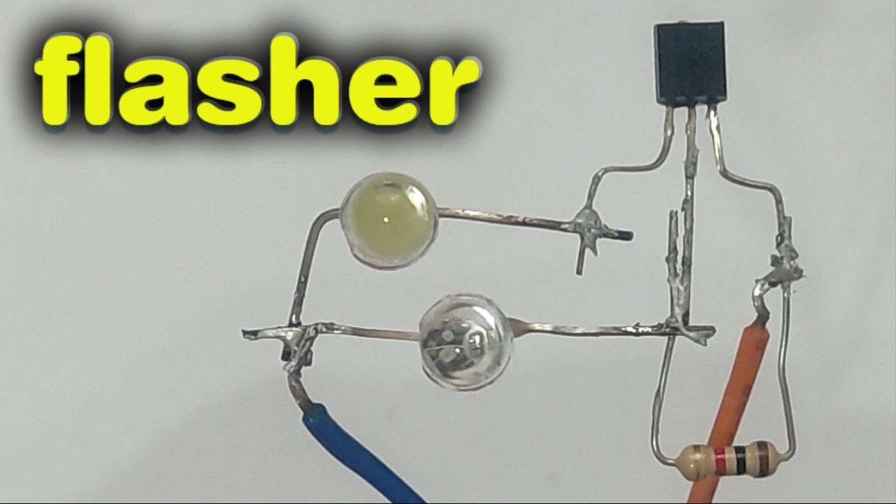 how to make a flasher with a transistor bc547 - YouTube