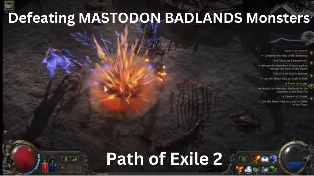 Entering The MASTODON BADLANDS & Defeating Monsters path of exile 2 ...