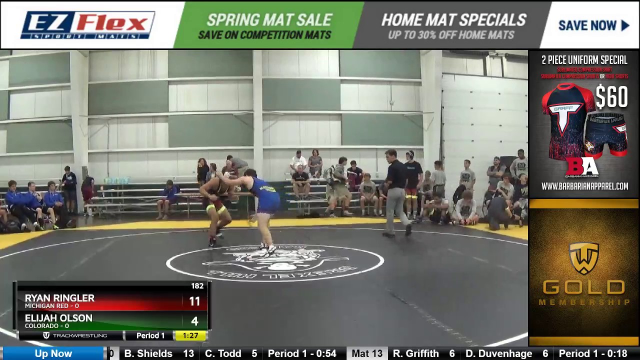 182 Ryan Ringler Michigan Red vs Elijah Olson Colorado 8389348104 - YouTube