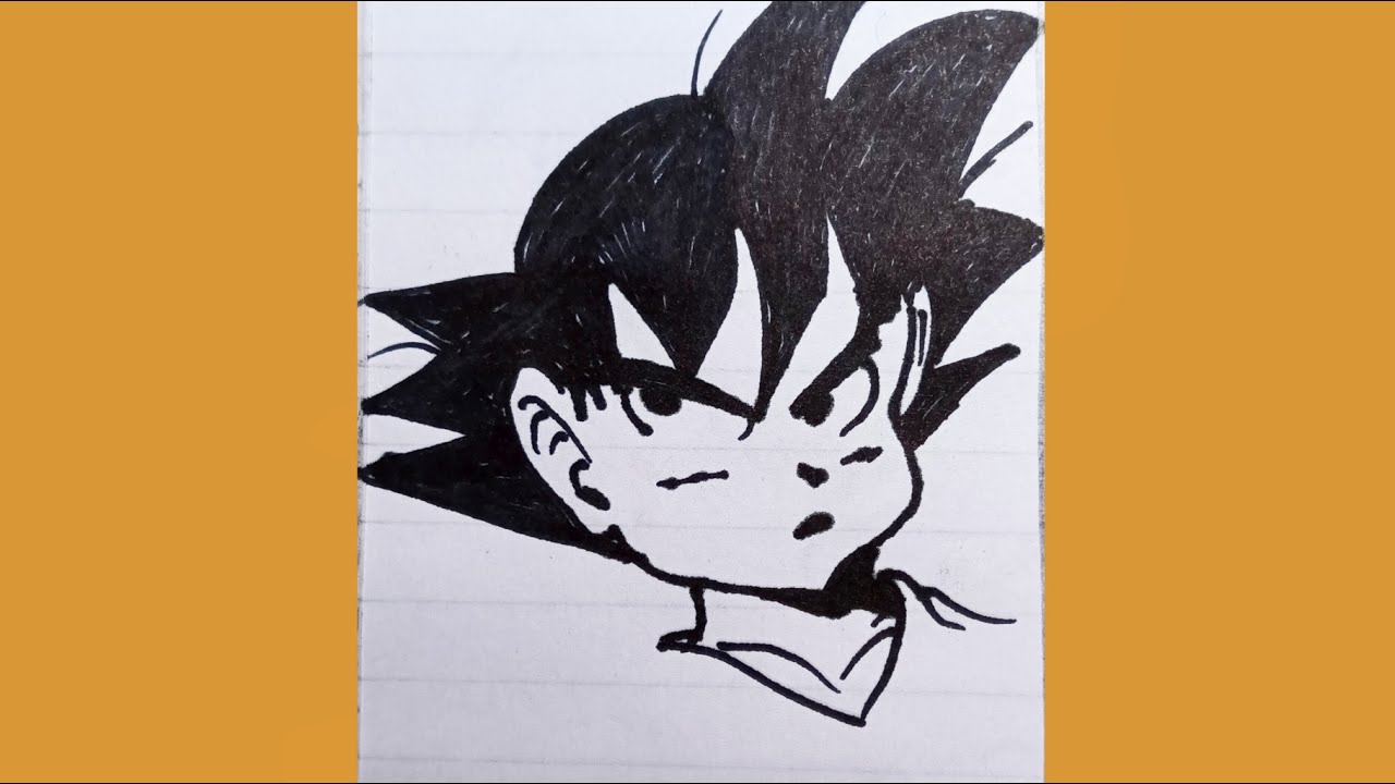 How to draw a Goku|Anime Drawing|Easy Anime Goku Drawing|Dragonball ...