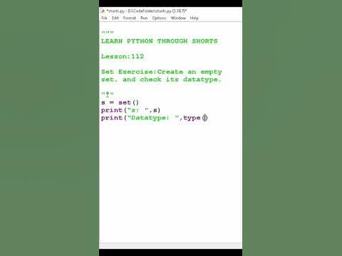 python set exercise for absolute beginners #shorts #python #coding #pythontricks #pythonset ...