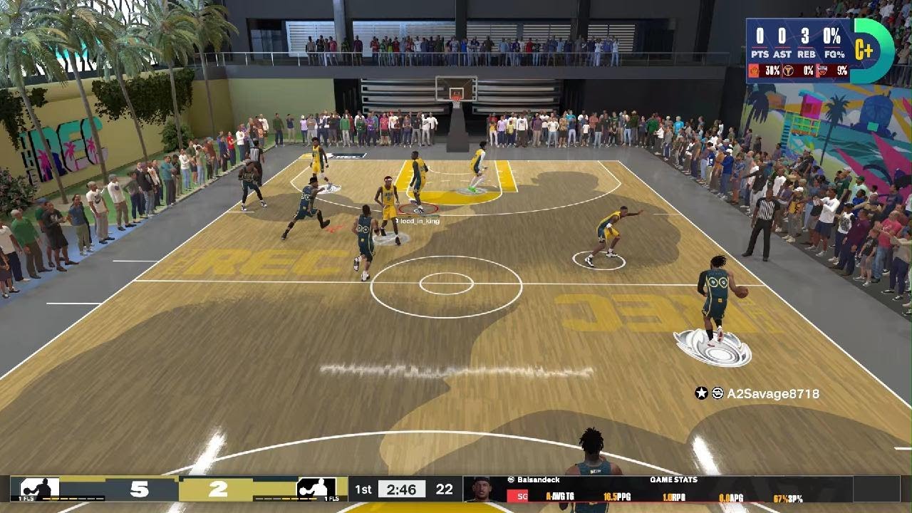 NBA 2K24 shaq build in the rec - YouTube