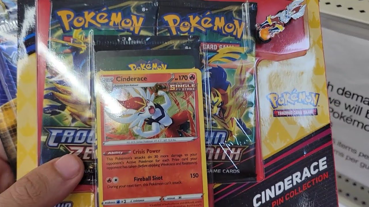 Pokemon Card Crown Zenith Cinderace Pin Collection Unboxing - YouTube