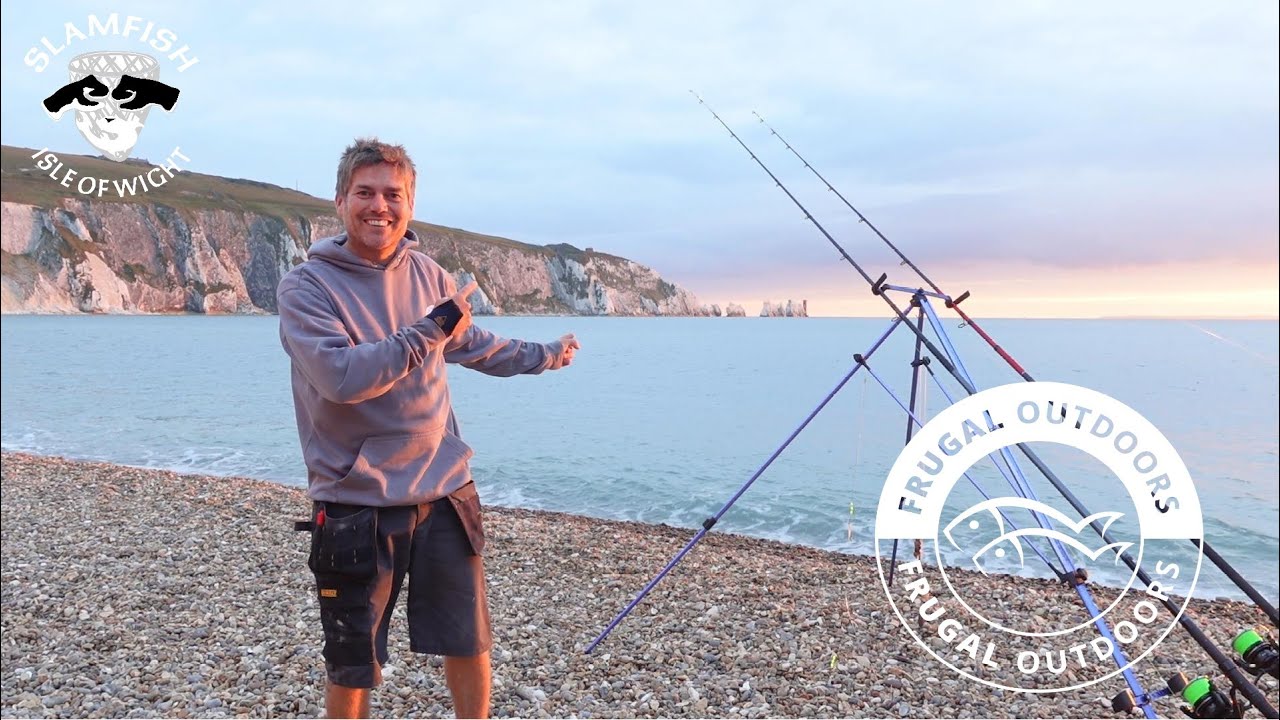 Fishing from the shore next to the needles, Alum Bay Congers Sea ...