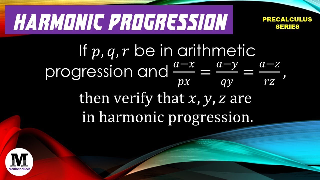1.24 | Harmonic Progression | Introduction to Harmonic Progression - YouTube