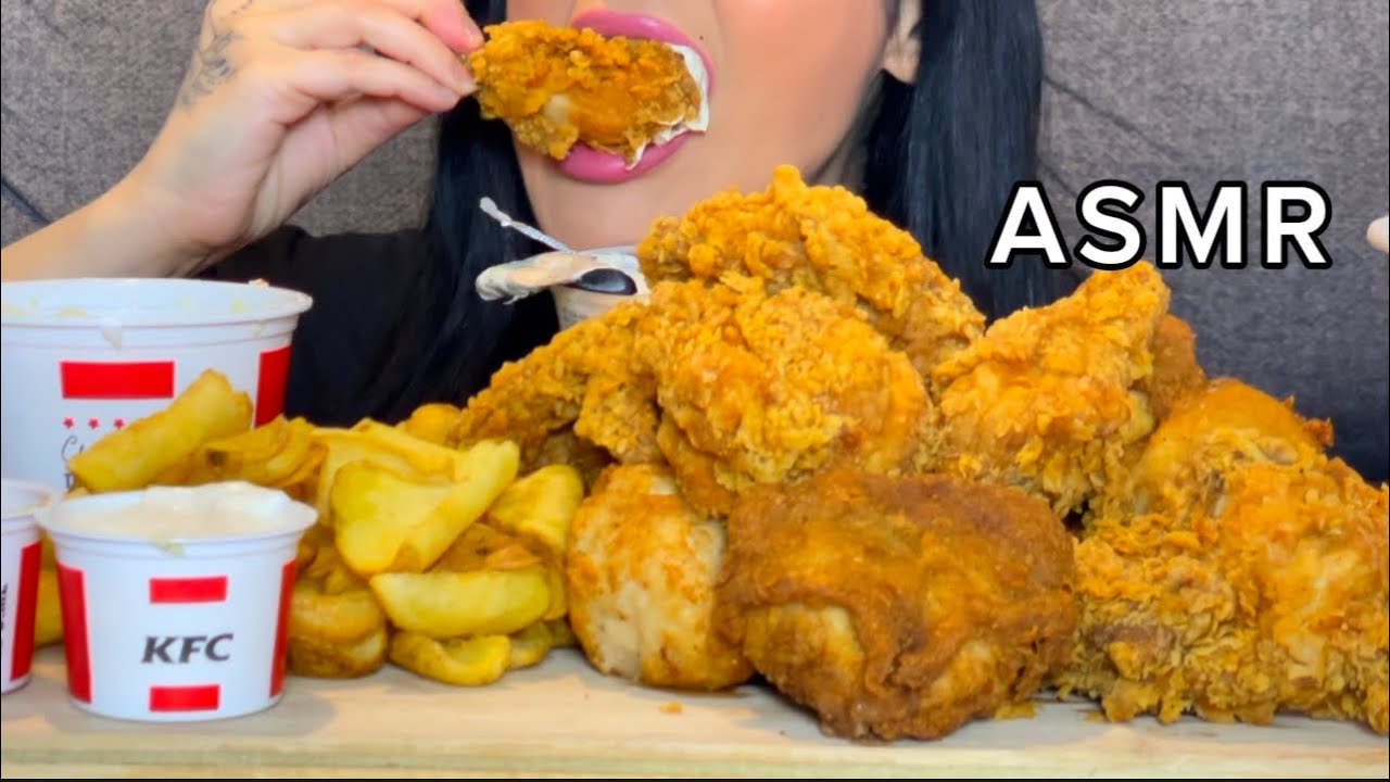 Asmr Kfc Crispy Hot Fried Chicken And Frech Fries Mukbang Youtube